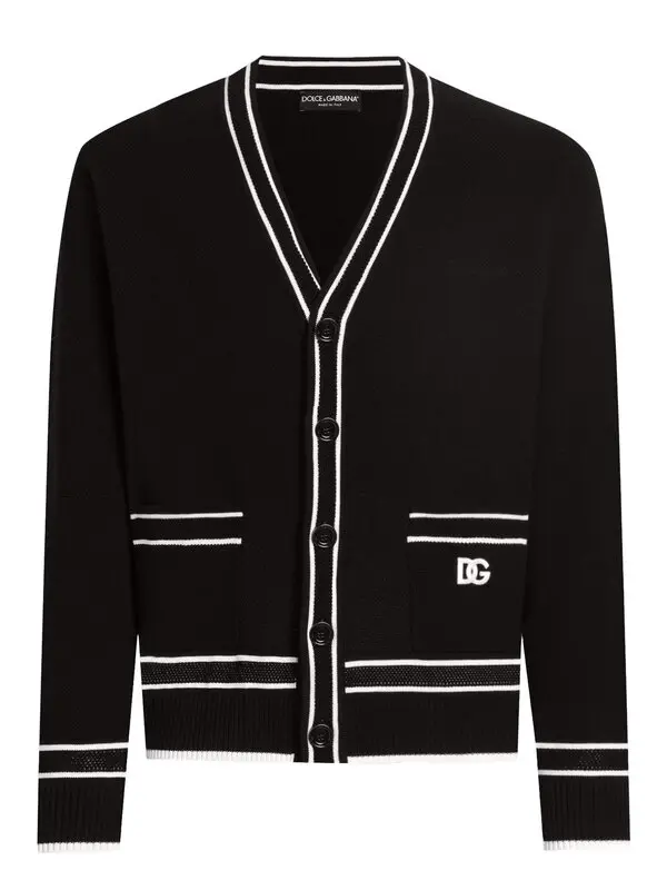 Dolce & Gabbana Oversized Cotton Piqué Cardigan - Black