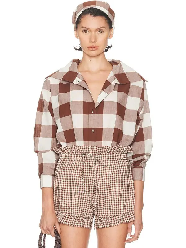 Posse Callie Shirt - Mocha Gingham