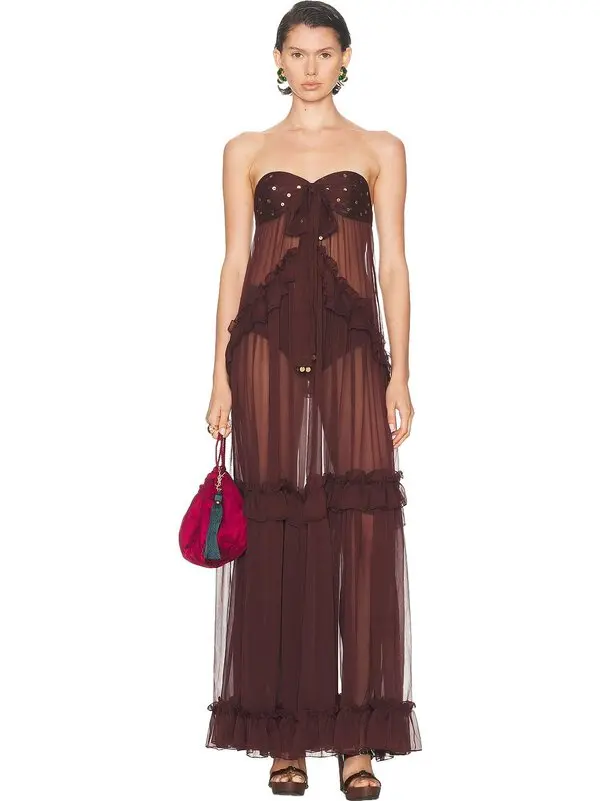 SIEDRES Josiane Maxi Dress - Brown