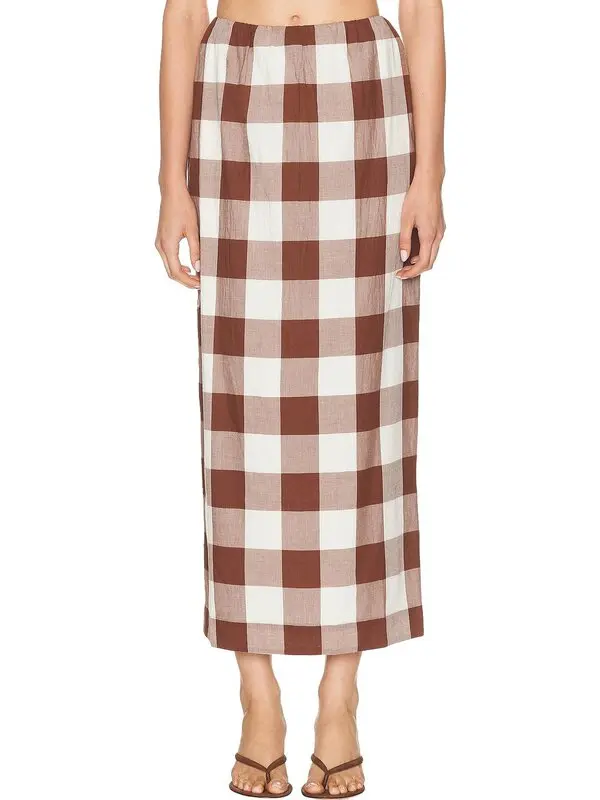 Posse Mira Skirt - Mocha Gingham