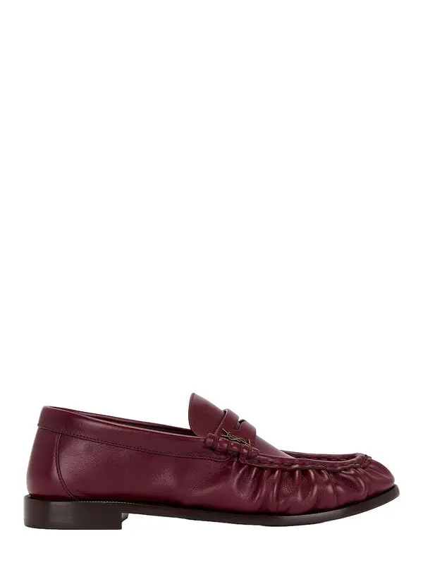 Saint Laurent Leather Loafer - Dark Ruby