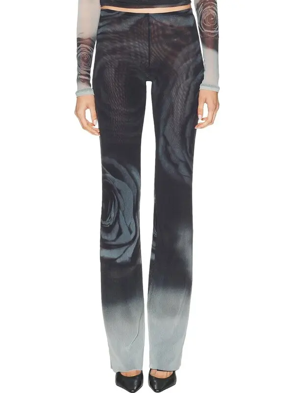JEAN PAUL GAULTIER Printed Straight Trousers - White  Grey  & Black
