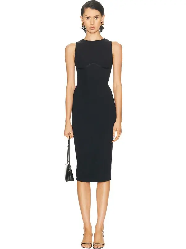 FLEUR DU MAL Hourglass Rib Dress - Black