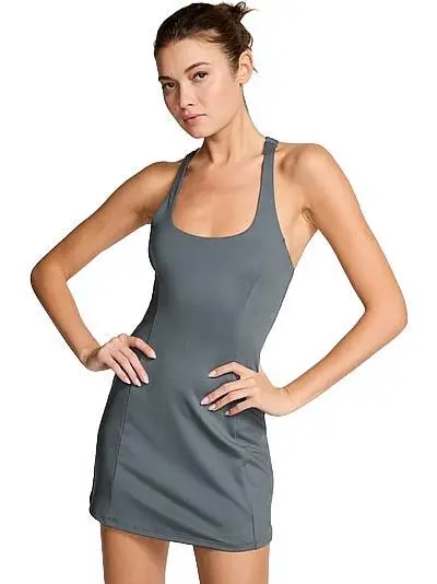 Victoria's Secret Vsx Essential Racerback Dress - Grey