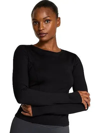 Victoria's Secret Vsx Essential Long-sleeve Cut-out Top - Black