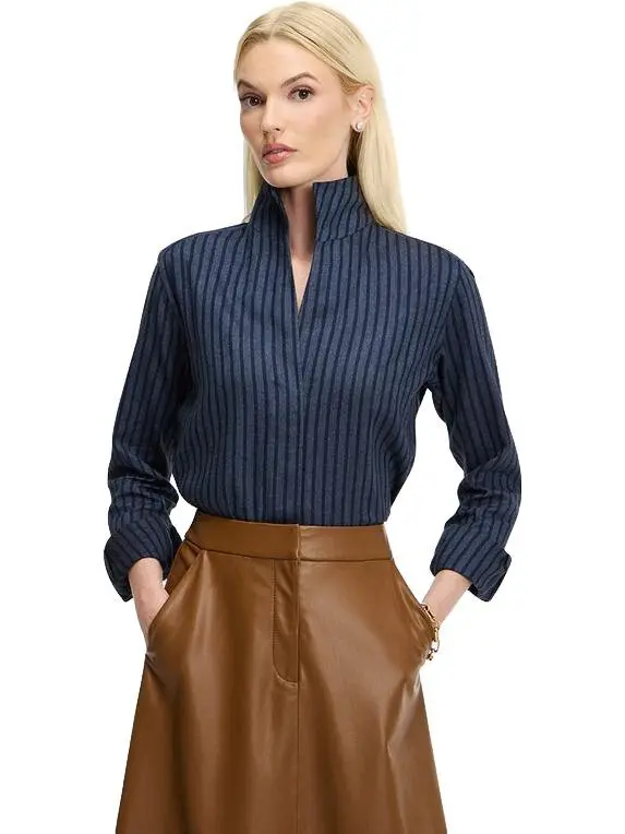 SARAH ALEXANDRA Signature Striped Shirt - Navy