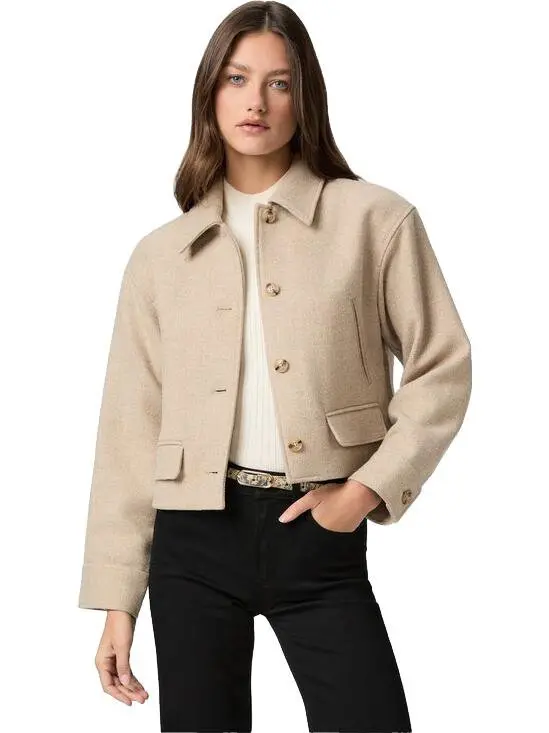 Paige Alfie Cropped Wool Jacket - Neutral
