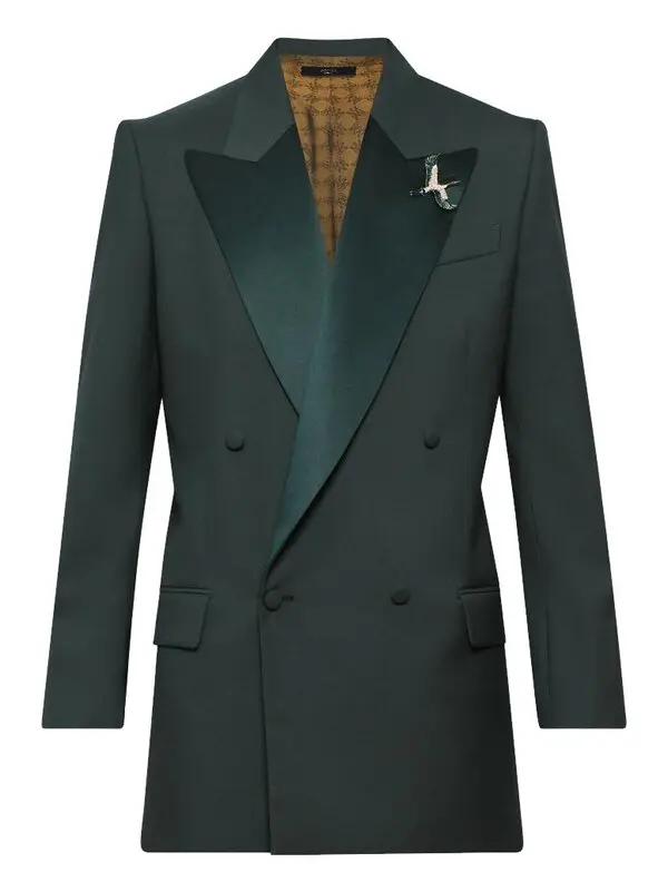 Amiri Double Breasted Blazer Dark Palm - Green