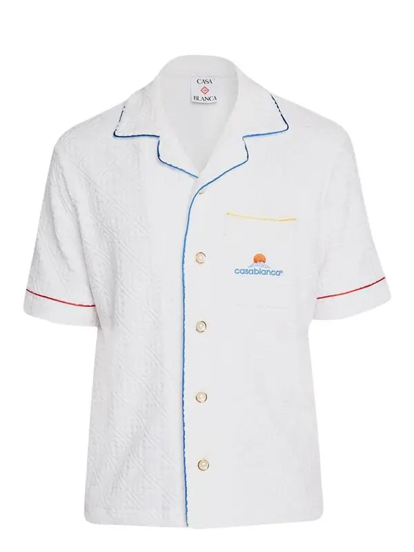 Casablanca Towelling Monogram Shirt Bright - White