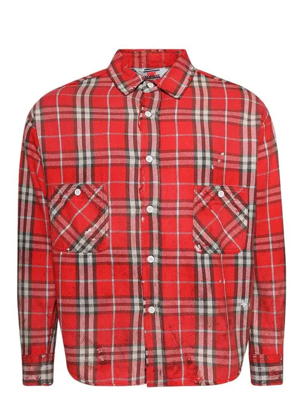 SAINT MXXXXXX Flannel Check Shirt - Red