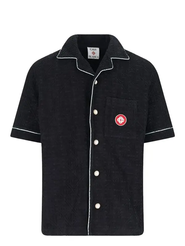 Casablanca Towelling Monogram Shirt - Black