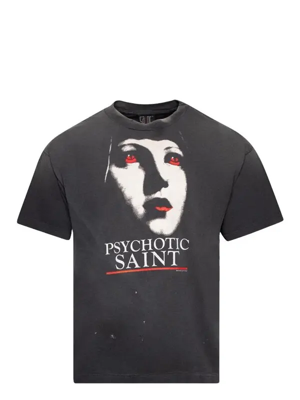SAINT MXXXXXX Psychotic Short Sleeves Tee - Black