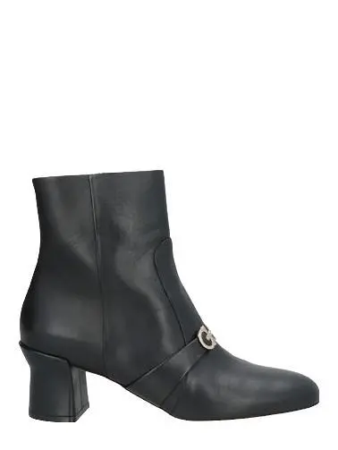 FERRAGAMO Leather Ankle Boots - Black