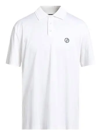 Giorgio Armani Polo Shirt Size Cotton, Viscose, Polyester, Polyamide, Elastane - Off White