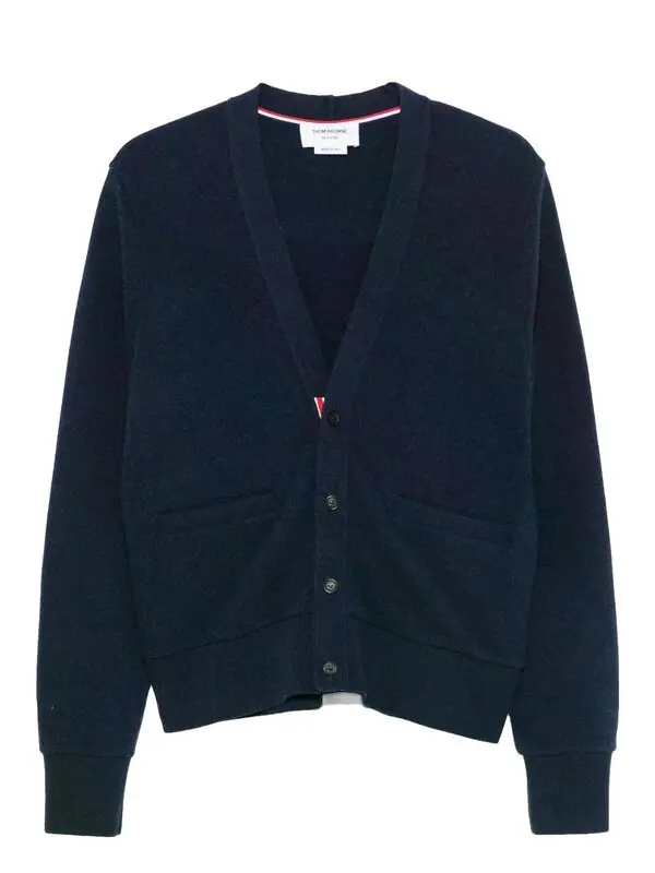 Thom Browne V-neck Silk Cardigan - Blue