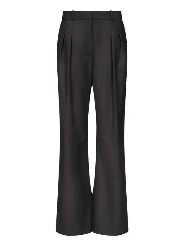 Loulou De Saison Pleated Flare-leg Trousers - Black