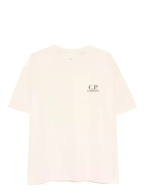 C.P. COMPANY Logo-print Cotton T-shirt - Neutrals