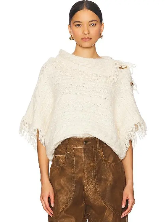 Isabel Marant Blanche Fringe Trim Sweater - Ecru