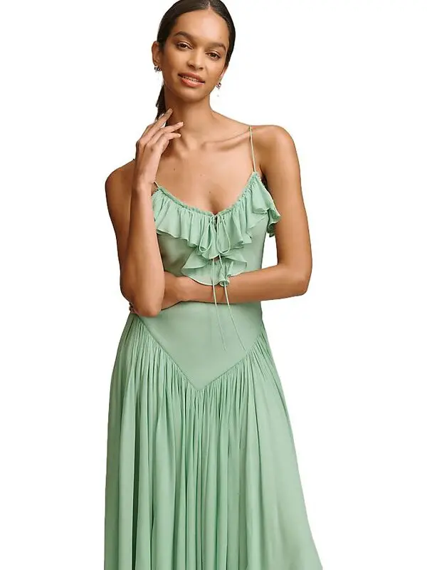 DE LA VALI Harmattan Sleeveless Midi Dress - Green