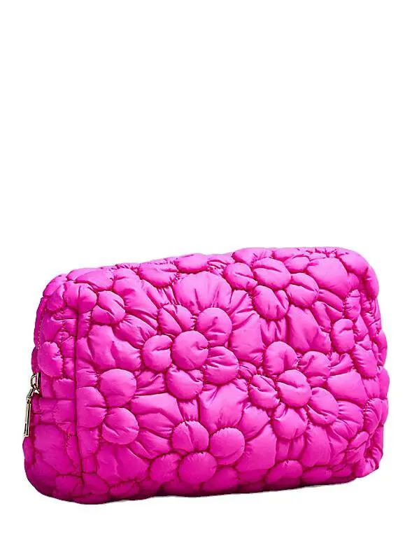 URBAN EXPRESSIONS Floral Quilted Puffer Cosmetic Pouch - Pink