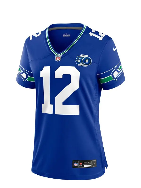 Nike 12s Seattle Seahawks 50th Anniversary Nfl Game Jersey - Blue