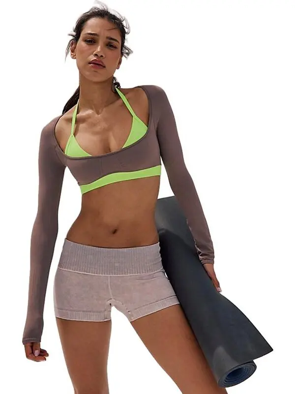 Free People Good Karma Ultra Crop - Highlighter Combo