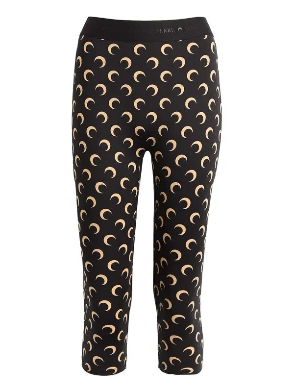 MARINE SERRE Moon Printed Capri Leggings - Inverse Tan