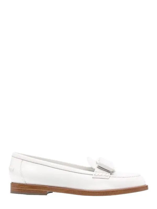 FERRAGAMO Viva Bow-embellished Loafers - White