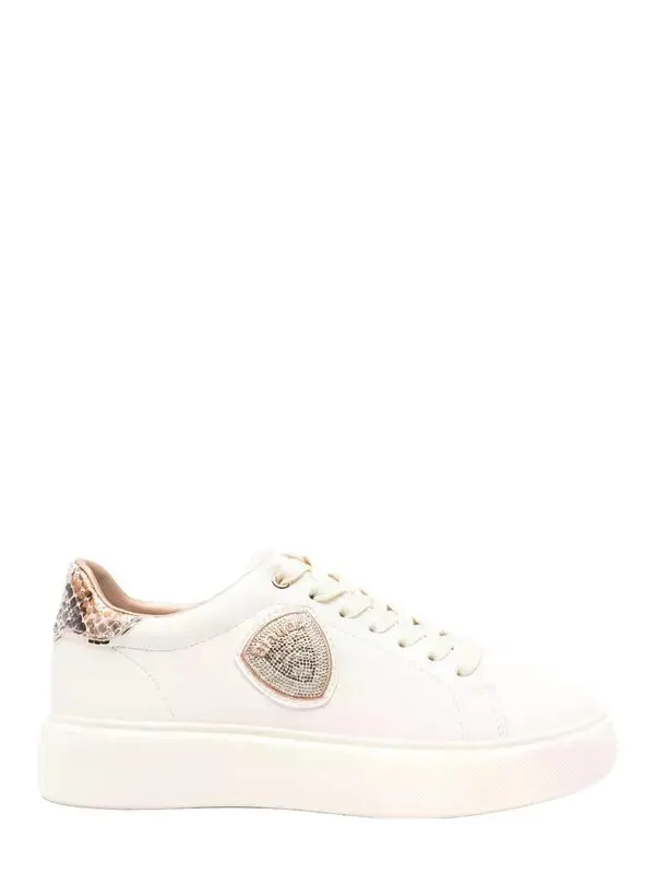 BLAUER. Snakeskin-detail Logo Sneakers - Neutrals