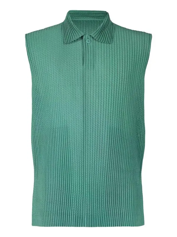 Issey Miyake Pleated Sleeveless Top - Green