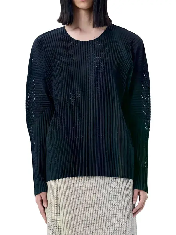 Issey Miyake Pleated Top - Black