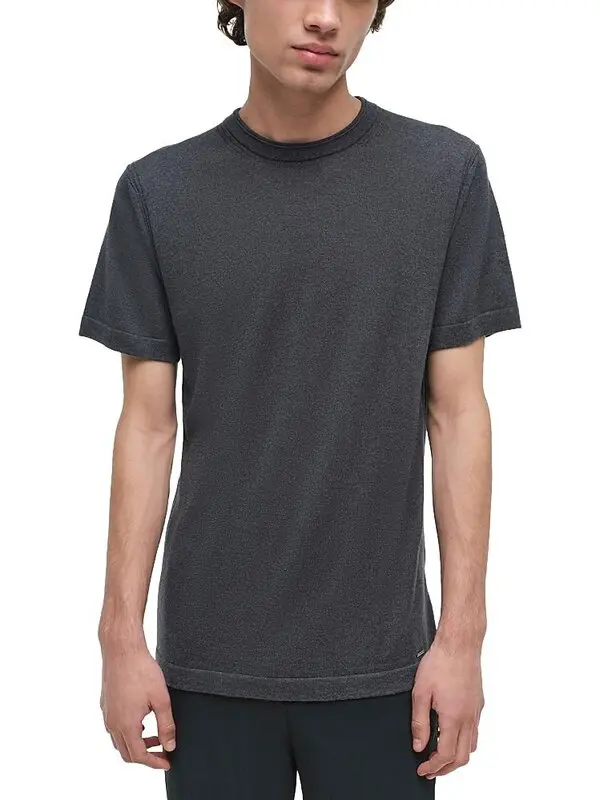 Simkhai Nathan Short Sleeve Luxury Tee - Charcoal Melange