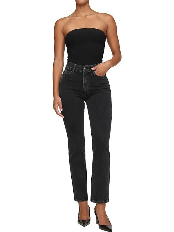 DL1961 Petite Halle High-rise Straight Jeans - Nightshade