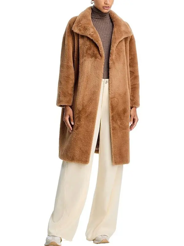 Herno Faux Fur Mid Length Coat - Carmel