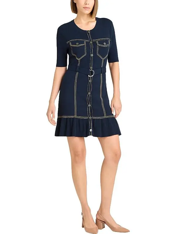Cinq À Sept Elisha Cardigan Mini Dress - Navy