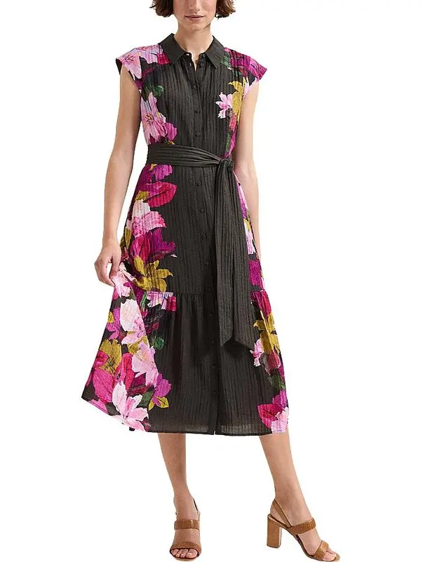 PHASE EIGHT Robyn Floral Midi Dress - Khaki