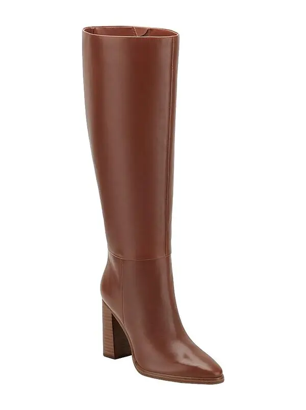 MARC FISHER LTD. Lannie Wide Calf Boots - Medium Brown