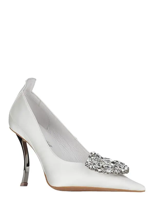 Jeffrey Campbell Parliament Suede Pumps - White Satin