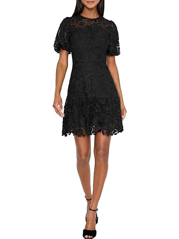 MILLY Yasmin Lace Mini Dress - Black