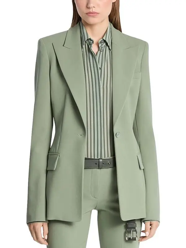 Michael Kors Georgina Stretch Wool Blazer - Celadon