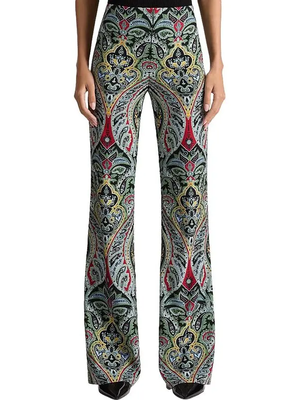 Alice + Olivia Teeny Fit Flare Bootcut Pants - Paisley Poem