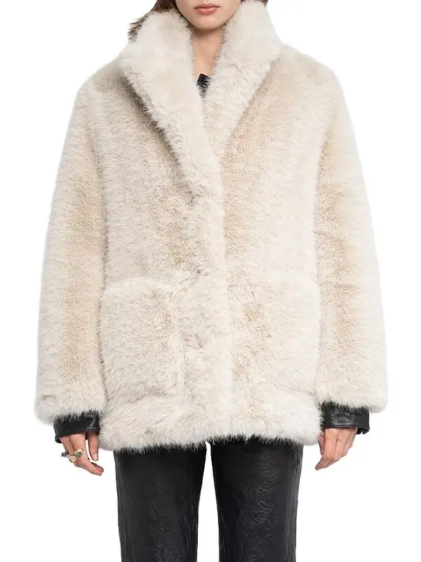 Zadig&Voltaire Fleur Faux Fur Coat - Ecru