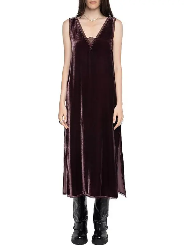 Zadig&Voltaire Renzo Velvet Dress - Burgundy