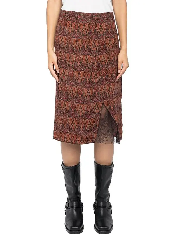 Zadig&Voltaire Julen Paisley Print Skirt - Black