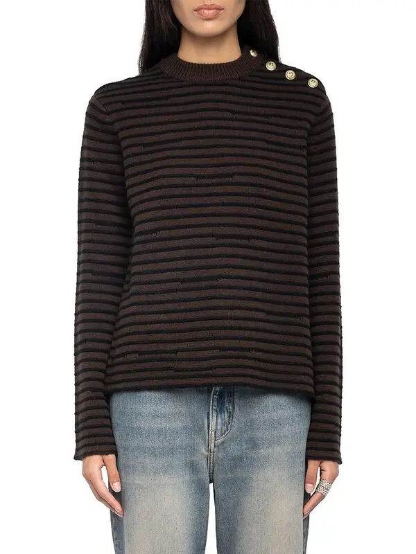 Zadig&Voltaire Wool And Cashmere Crewneck Sweater - Dark Chocolate