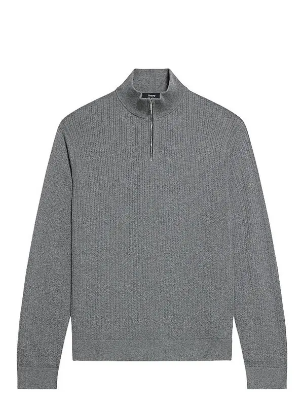 Theory Walton Quarter Zip Sweater - Gray