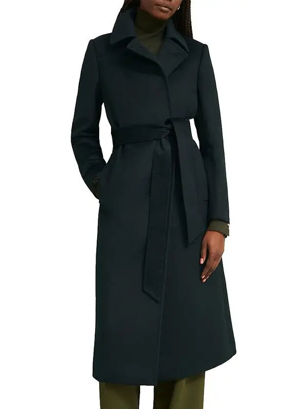 HOBBS LONDON Livia Wool Coat - Dark Green