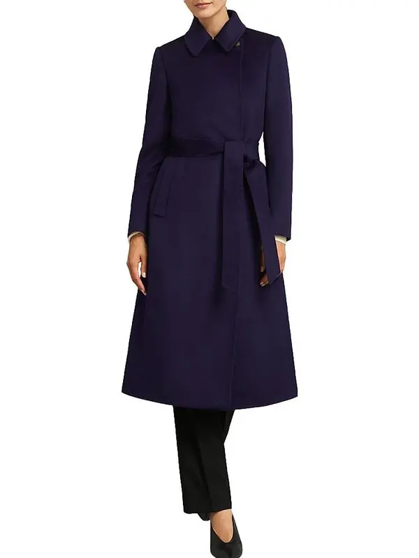 HOBBS LONDON Livia Wool Coat - Midnight Purple