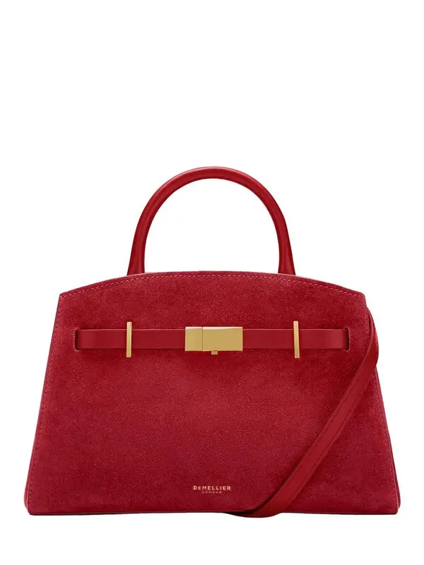 DEMELLIER Hudson Bag - Berry Red Suede