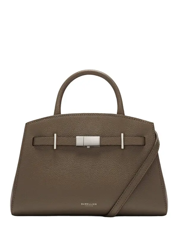 DEMELLIER Hudson Bag - Dark Taupe Small Grain